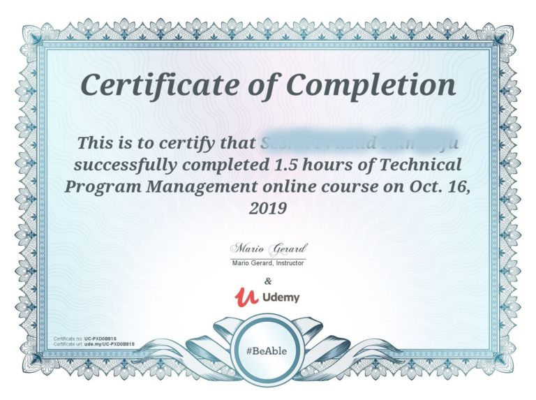 Technical Program Management Certification - Mario Gerard